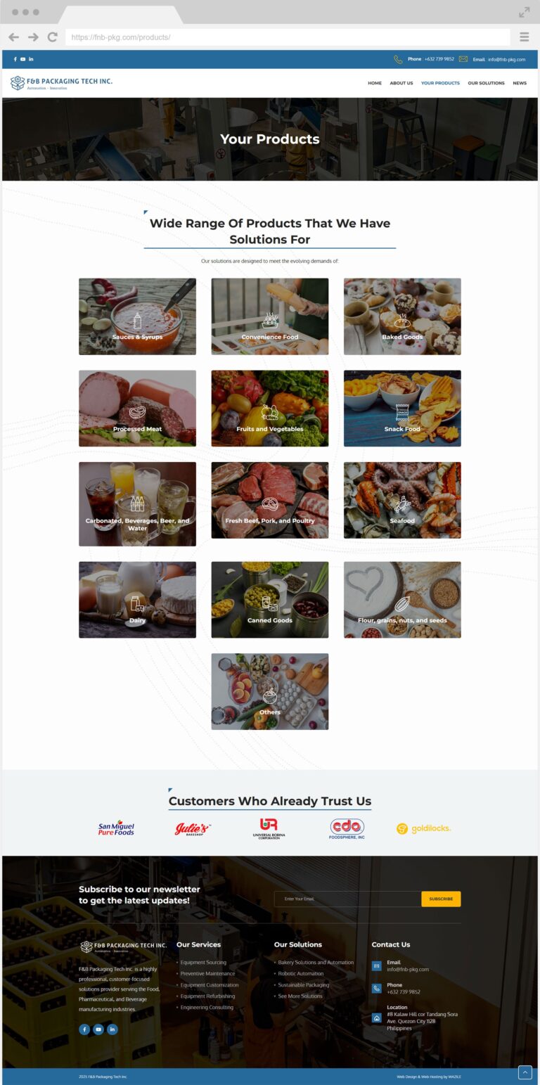 F&B Packaging - WAZILE Inc.